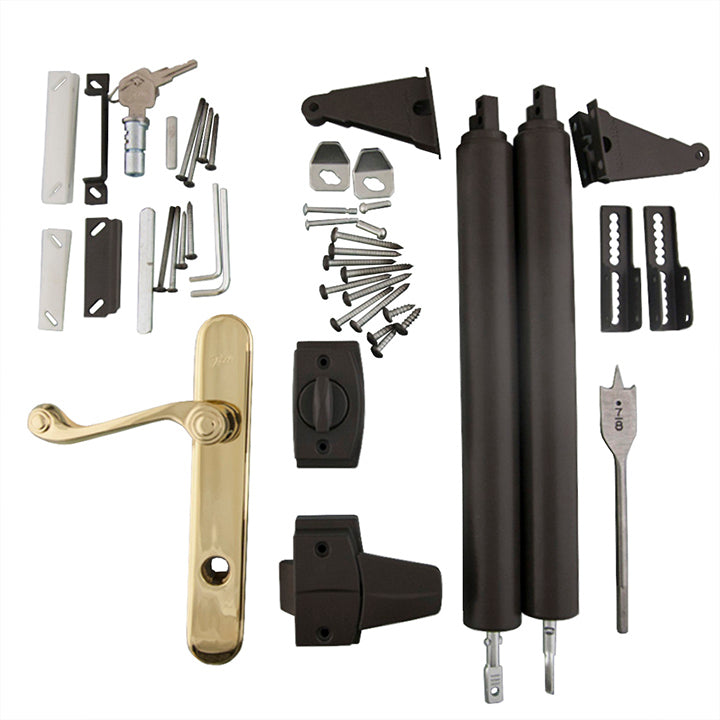 Bright Brass Outside Handle + Color Match Inside Handle with Double Cl