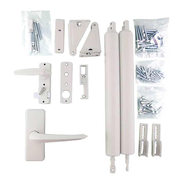 White/White Lever Handle - Surface Mount Installation for Solid Core D